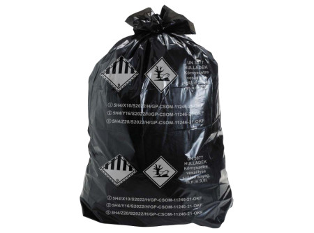 Minősített ADR zsák UN3077 jelölések, 80L, újrahasznosított PE ...